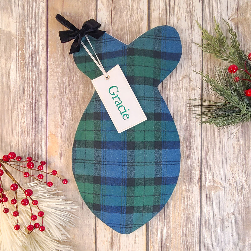 Personalized Rustic Plaid Dog and Cat Stockings - Snuggles of Love