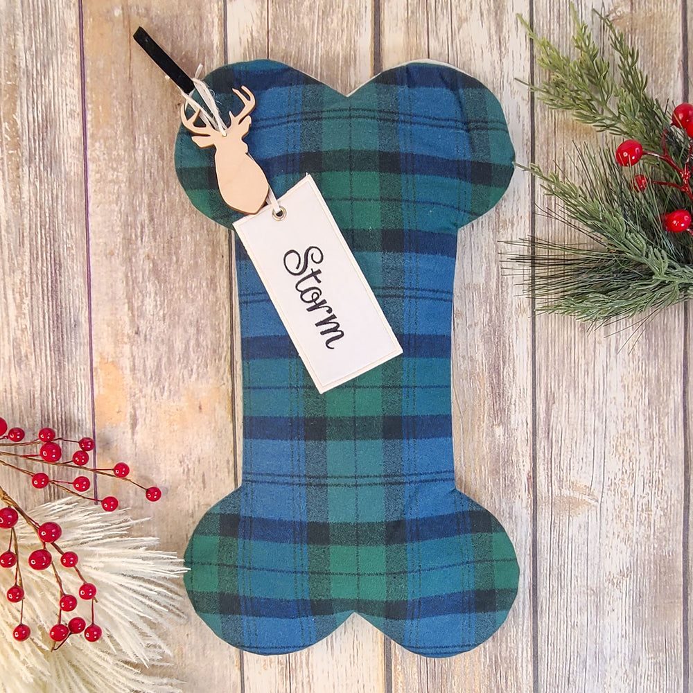 Personalized Rustic Plaid Dog and Cat Stockings - Snuggles of Love