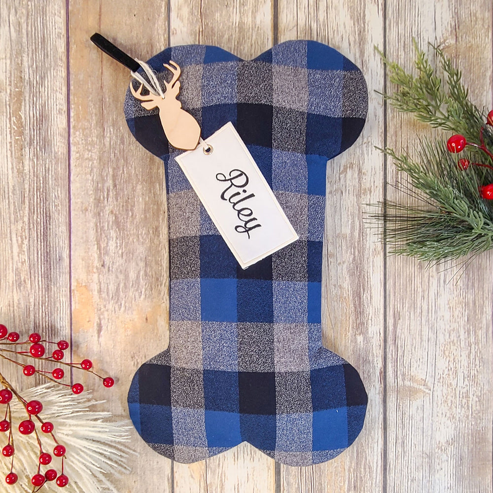 Personalized Rustic Plaid Dog and Cat Stockings - Snuggles of Love