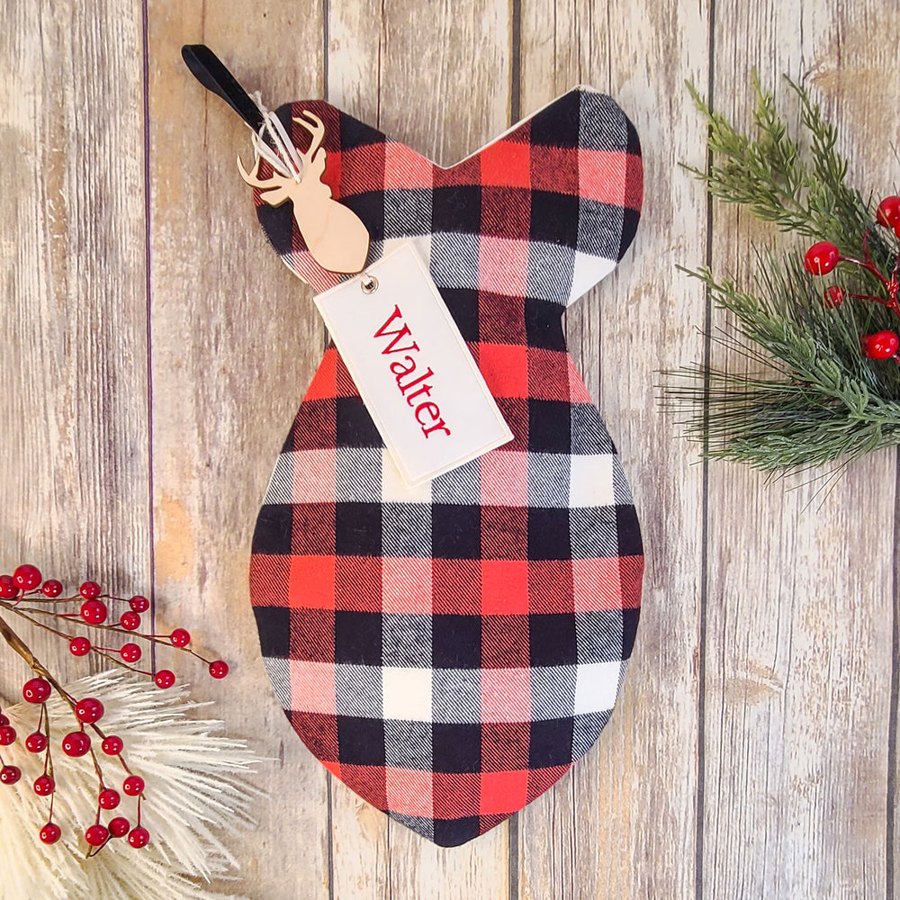 Personalized Rustic Plaid Dog and Cat Stockings - Snuggles of Love
